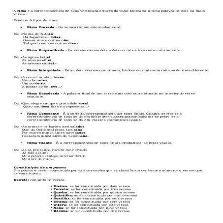 Tipos de-rima | PDF