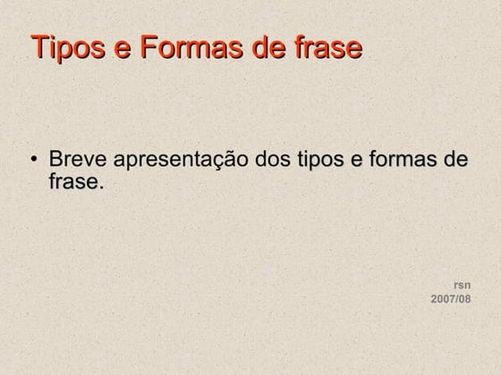 Frases e tipos de frases | PDF