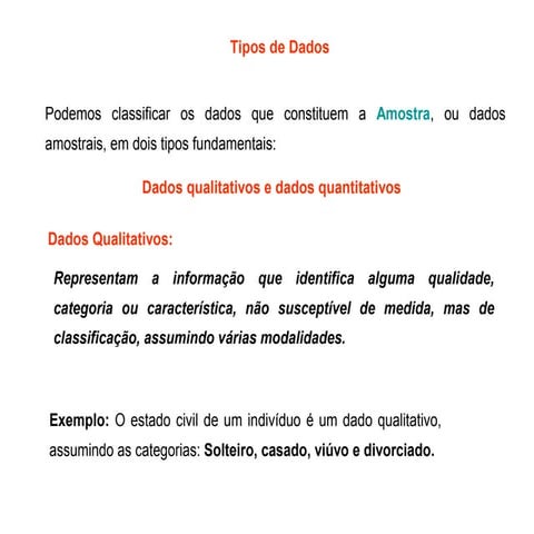 Tipos dados estatistica | PPT