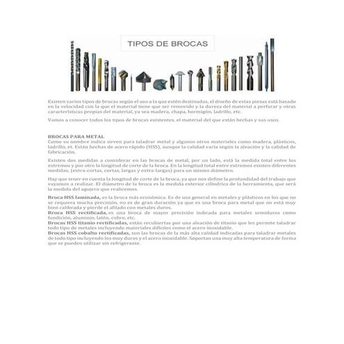 Tabla De Brocas De Grifo Estándar Pdf