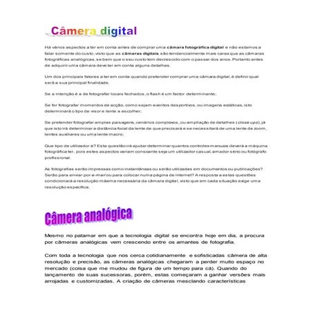 Tipos de camera | PDF