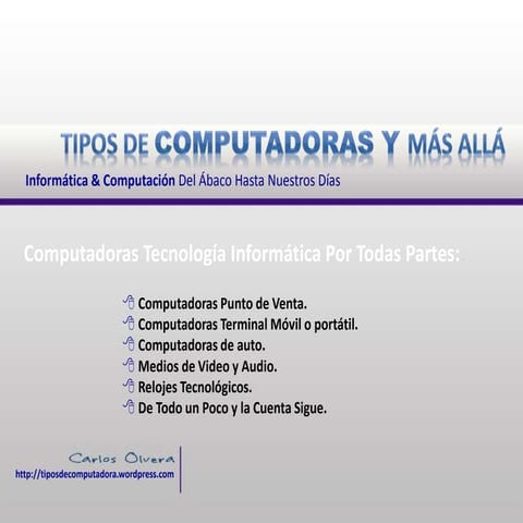 Tipos de Computadoras Tercera Parte | PPTX | Laptops | Computing