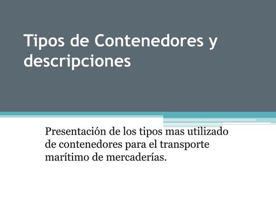 Tipos contenedores maritimos | PDF