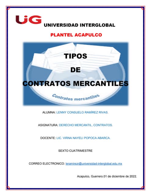 Los contratos mercantiles | PPT
