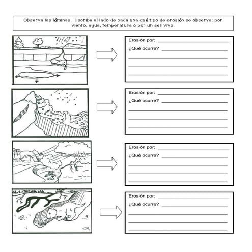 Hojas De Trabajo Sobre Erosión Y Deposición