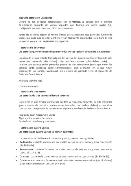 Tipos de estrofas | PDF