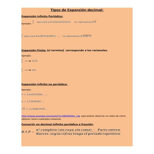 Tipos de expansión decimal | DOC