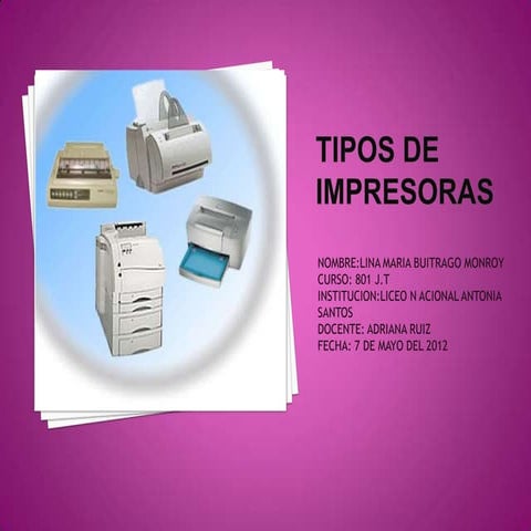 Tipos de impresoras | PPTX