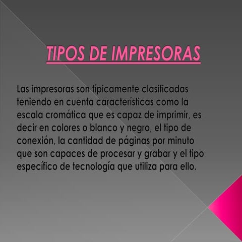 Tipos de impresoras alexandra pacha | PPTX