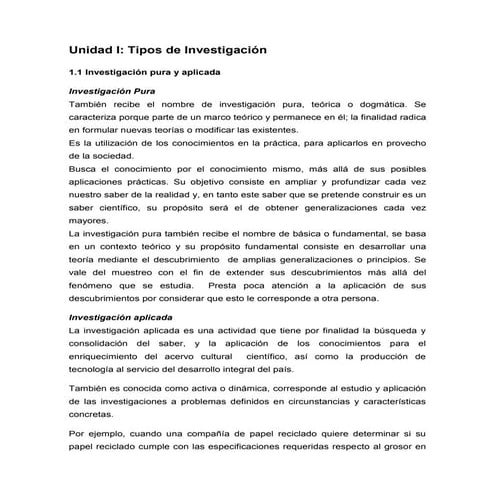 Tipos de investigación | PDF | Factual | Genres