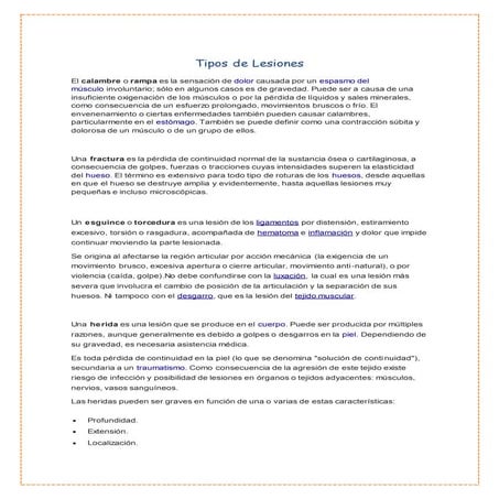 Causas Y Tipos De Lesiones Pptx