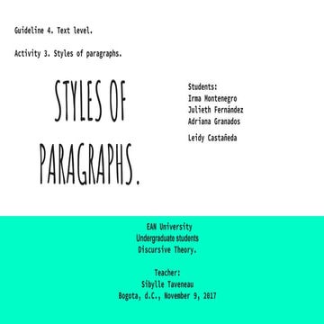 TIPOS DE PÁRRAFOS - STYLES OF PARAGRAPHS | PPT