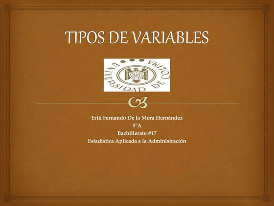 Tipos de variables estadísticas | PPTX