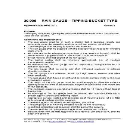 Tipping bucketraingauge | PDF