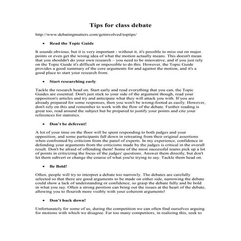 How to write a debate outline | DOCX