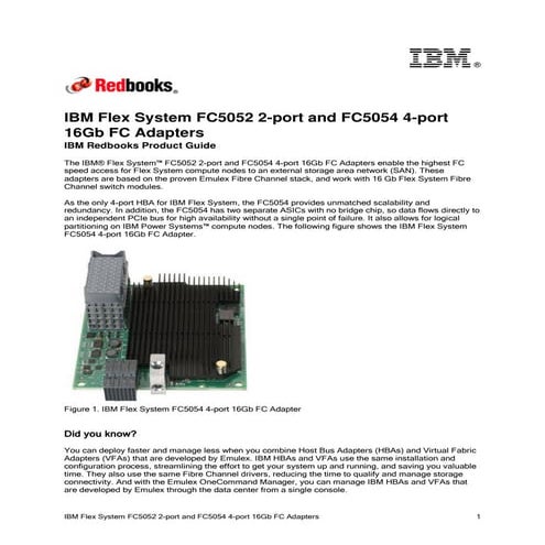 IBM Flex System FC5052 2-port and FC5054 4-port 16Gb FC Adapters | PDF ...
