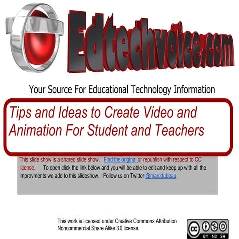 Tips and ideas to create video and animation for student and teachers ...