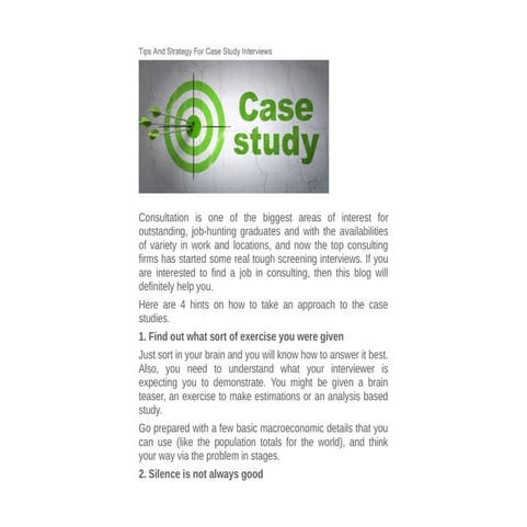 Tips and strategy_for_case_study_interviews_000 | PPT | Career Advice ...