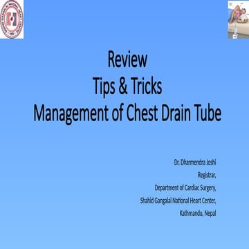 Chest tube insertion ppt (surgery) | PPTX