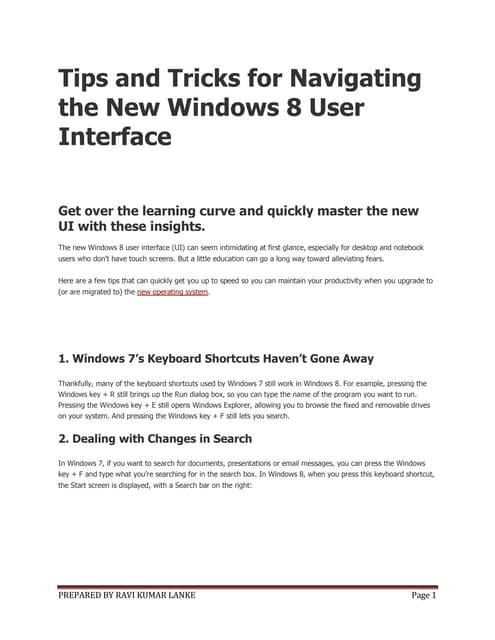Windows 7-cheat-sheet | PDF