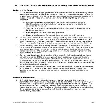 Tips and tricks for the pmp exam | PDF