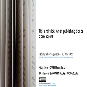 Tips and tricks when publishing books open access | PPT