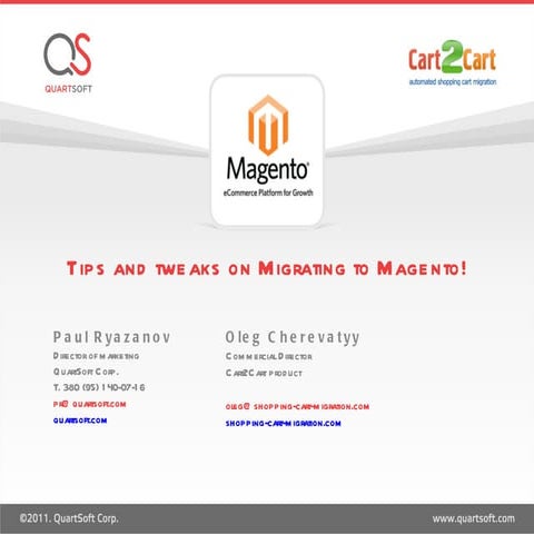 Migrate To Magento Tips And Tweaks Ppt