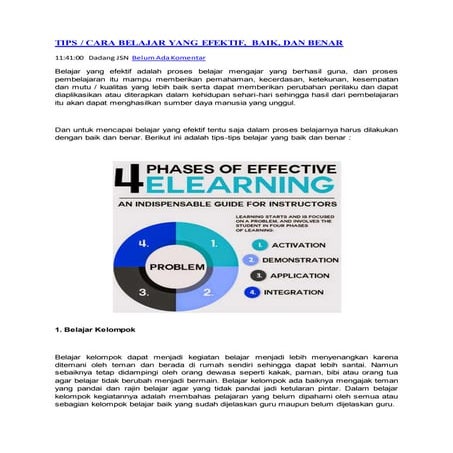 Tips belajar efektif | PDF