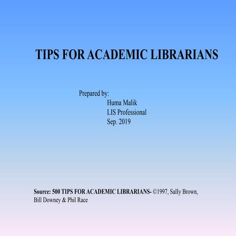 Tips for Academic Librarians | PPSX
