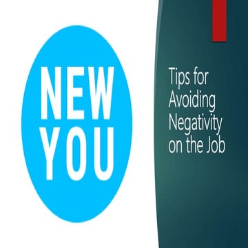 AVOID NEGATIVITY AT WORK | PPTX
