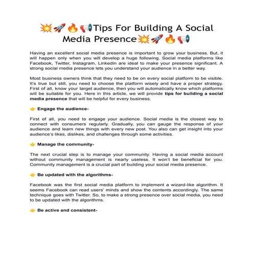 Tips For Building A Social Media Presence.pdf