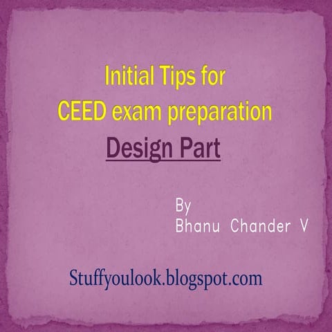Tips for CEED Design-part preparation | PDF