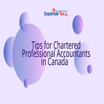 Tips for Chartered Professional Accountants in Canada | PPT