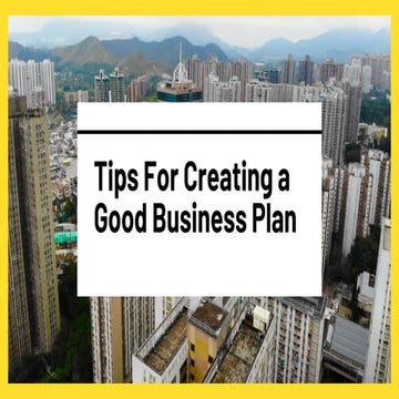Tips for creating a good business plan | PPT