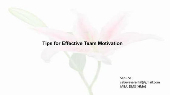 How to Motivate and Inspire your Team | PPTX | Business Administration | Business