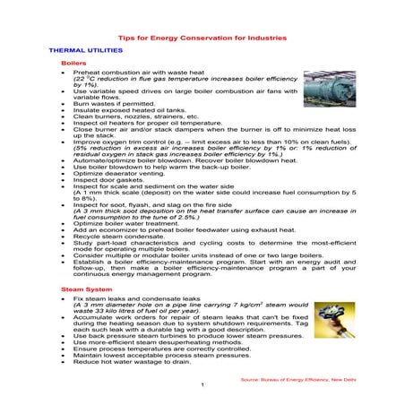 Energy Conservation Techniques For Industries | PPTX