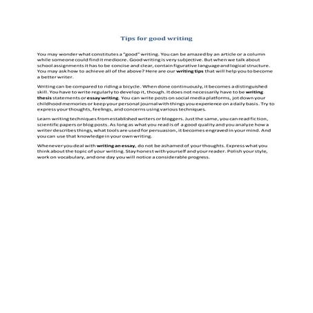 Tips for good writing | DOCX