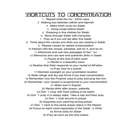 Tips For Khushu | PDF