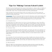 Tips for making custom school labels