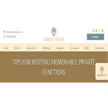 Tips For Memorable Private Functions - Oakley House.pptx