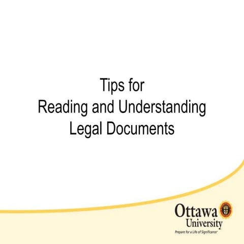 Tips for Reading and Understanding Legal Documents | PPTX