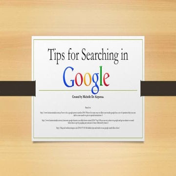 Tips for Searching in Google | PPTX