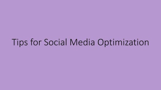 Social Media Marketing | PPT