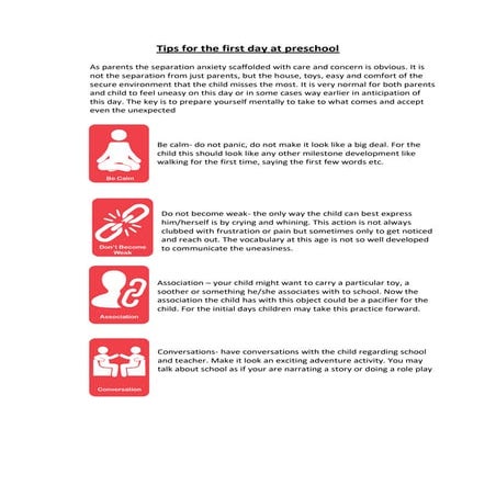 Tips for the first day at school | PDF