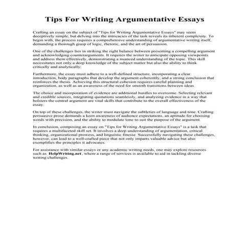 Argumentative Writing Tips