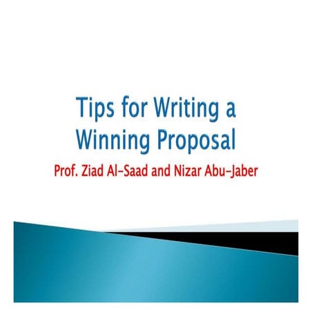 Tips For Writing A Winning Proposal | PDF