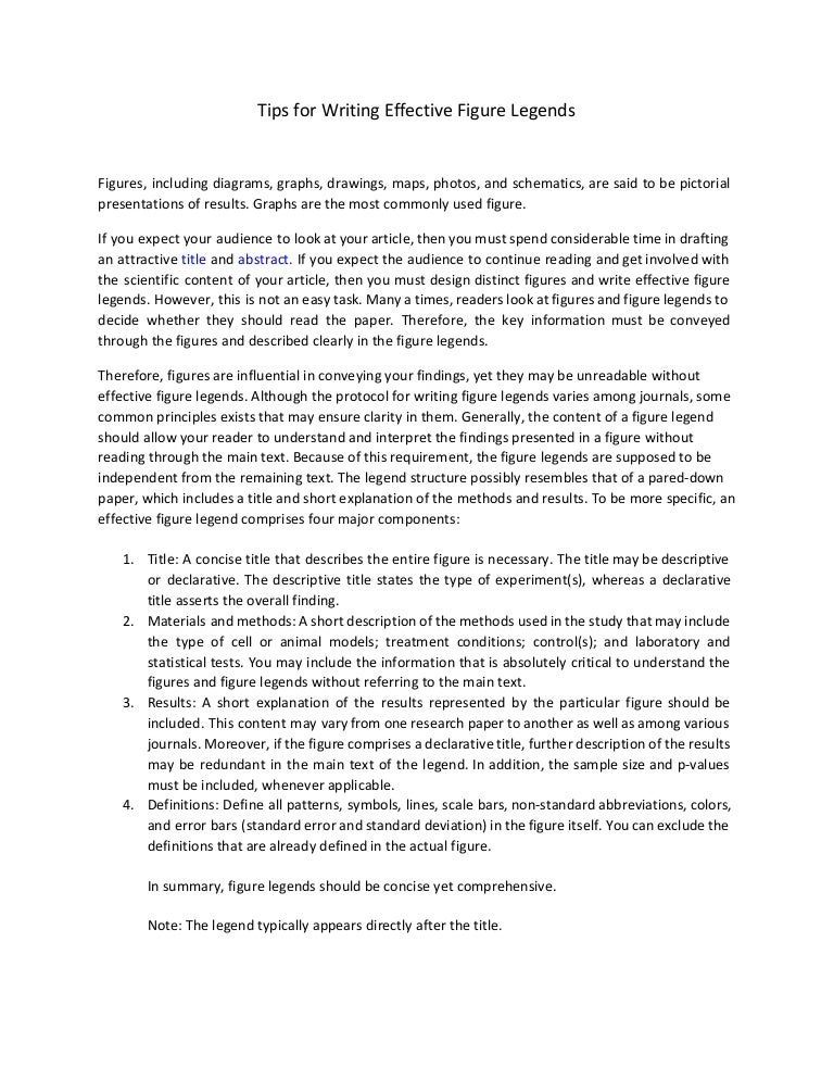 Tips For Writing Effective Figure Legends