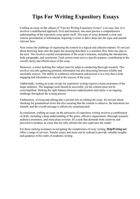 How To Write An Expository Essay | PDF