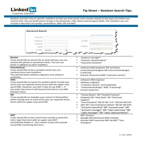 Tip sheet booleansearching | PDF