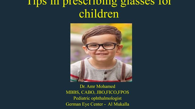 Glass prescription in children | PPTX